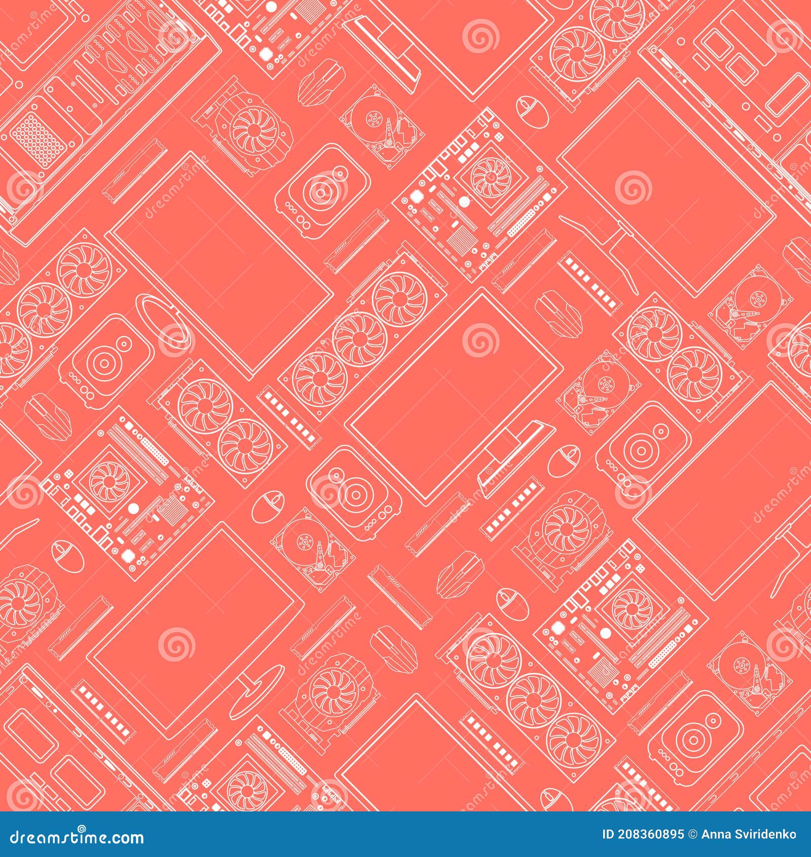 Gadgets and Devices Pattern Collection Stock Illustration ...
