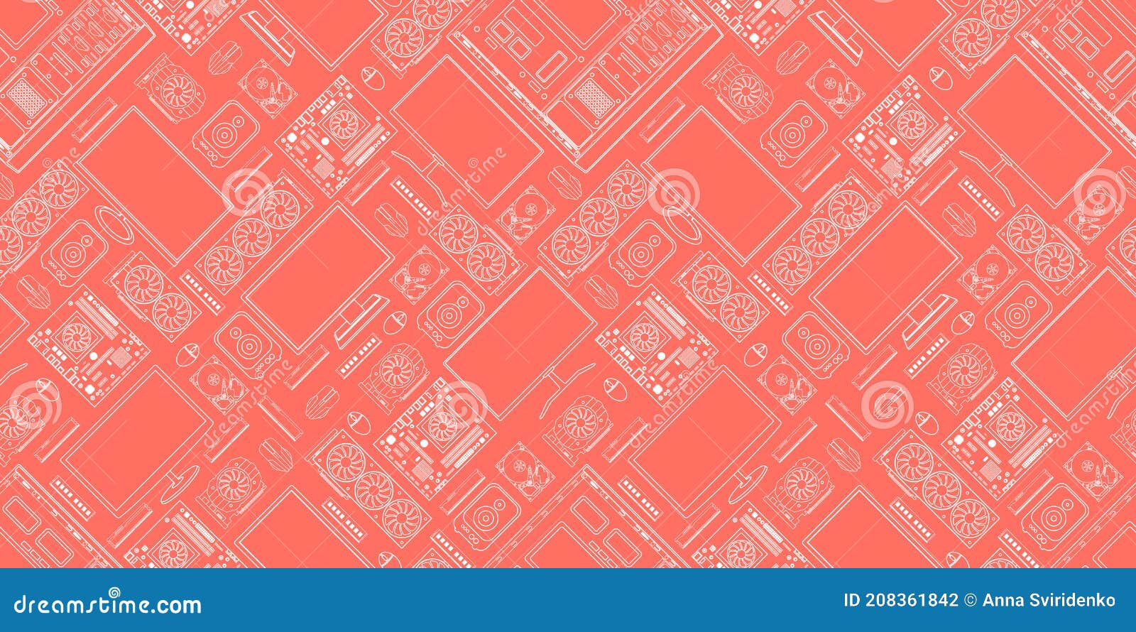 Gadgets and Devices Pattern Collection Stock Illustration ...