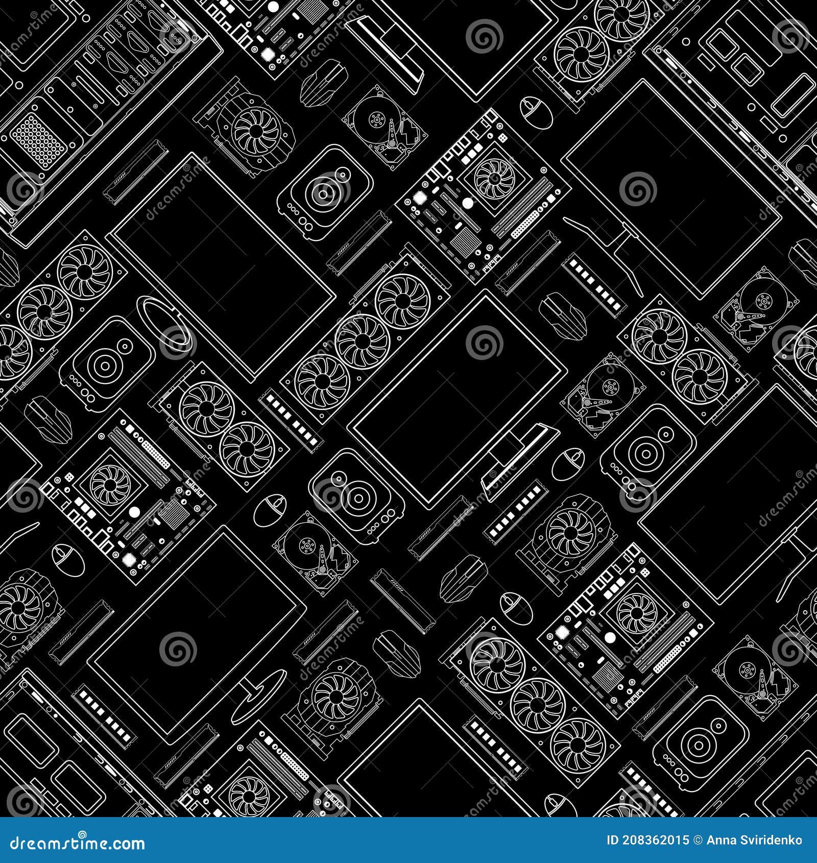 Gadgets and Devices Pattern Collection Stock Illustration ...