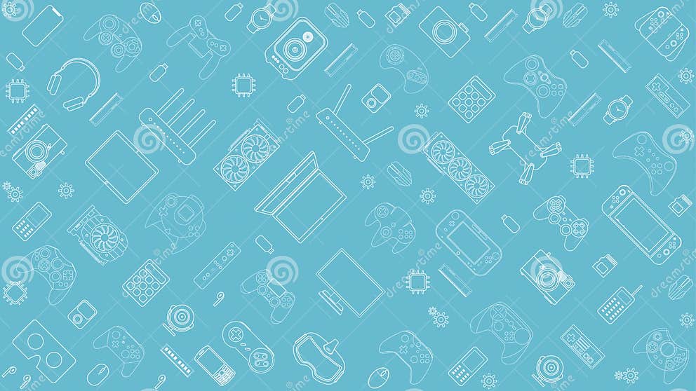 Gadgets and Devices Pattern Collection Stock Illustration ...