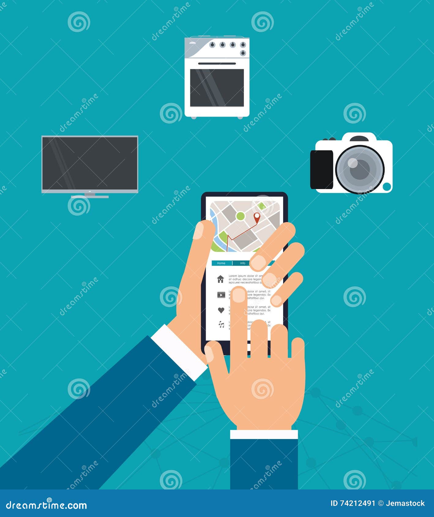 Gadgets Icon Set. Internet of Things Design. Vector Graphic Stock ...