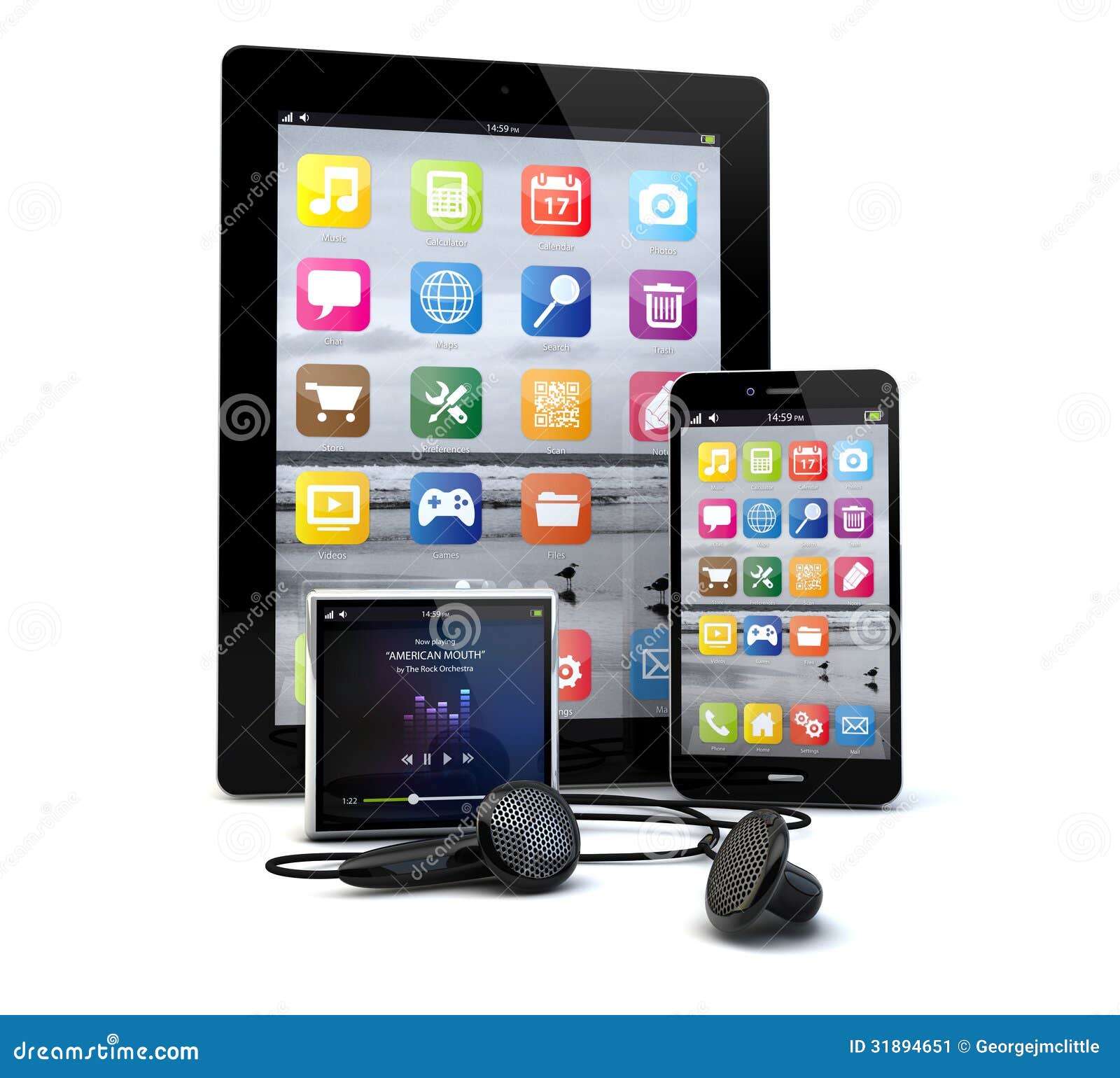 Gadgets stock illustration. Illustration of tablet, glossy - 31894651