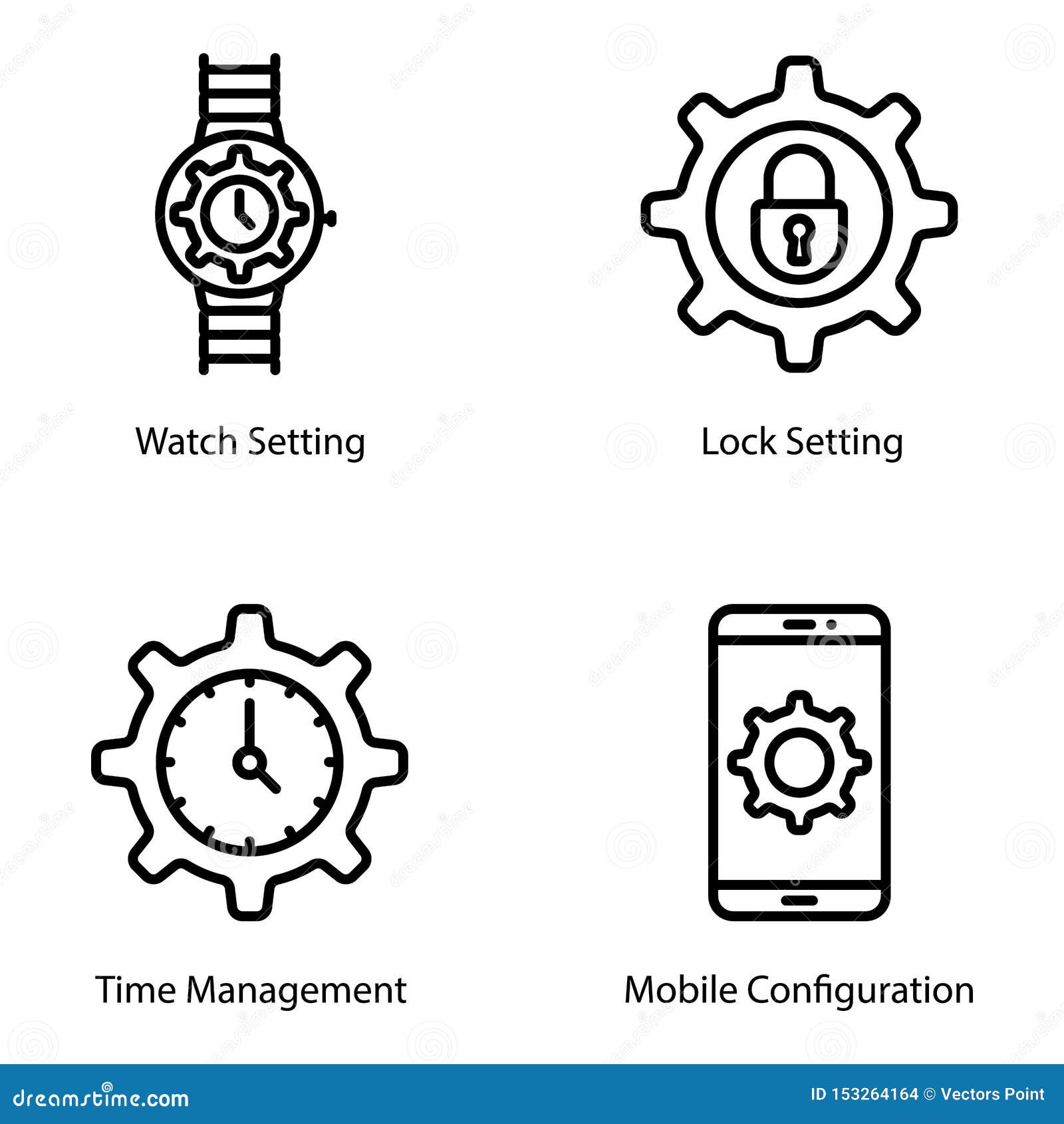 Gadgets Setting Icons stock vector. Illustration of productivity ...