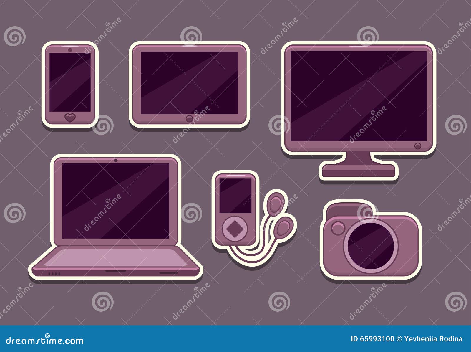 Gadgets vector icons set stock vector. Illustration of gadgets - 65993100