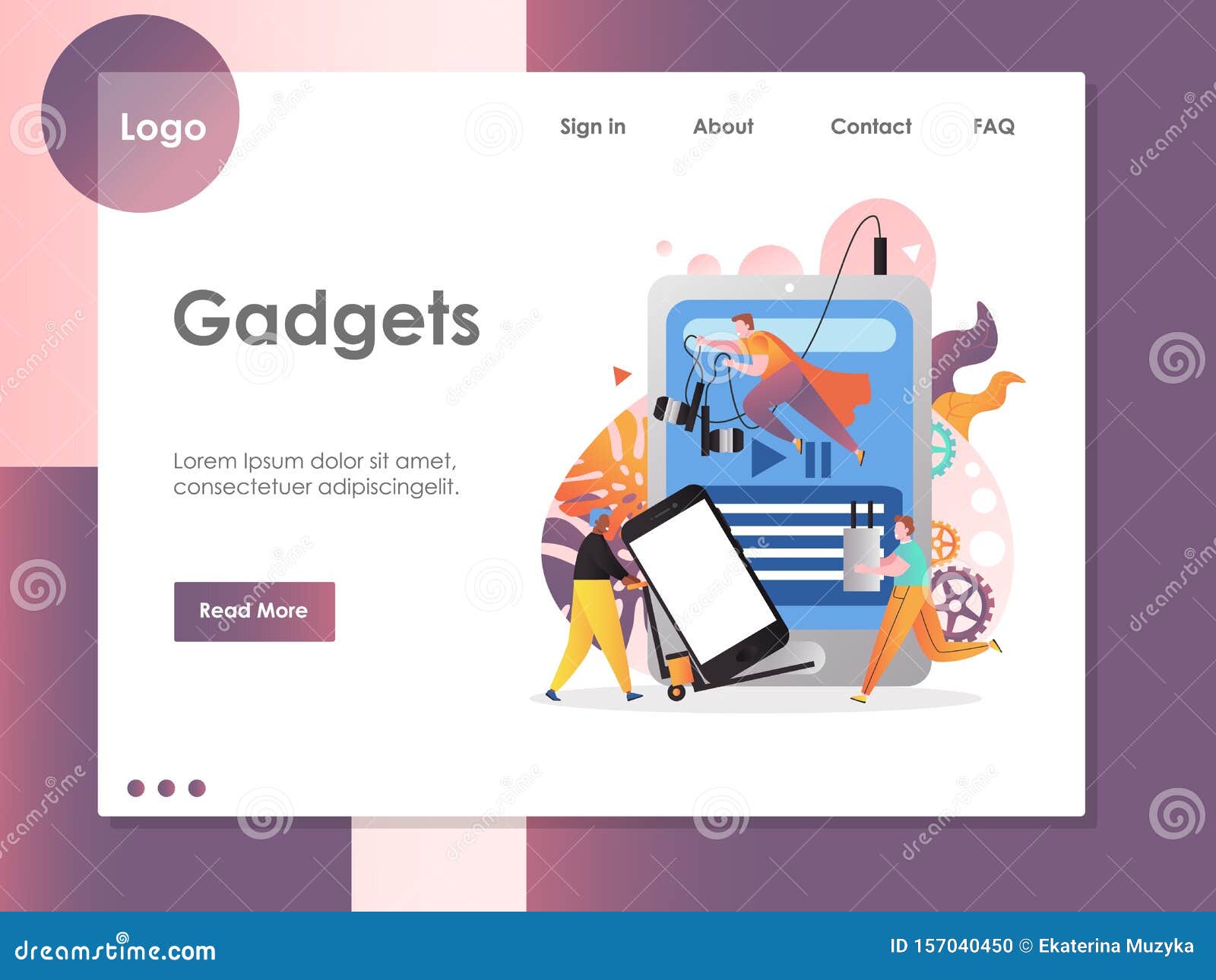 Gadgets Vector Website Landing Page Design Template Stock Vector ...