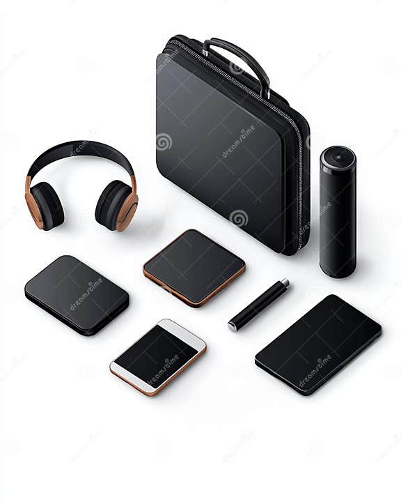 Gadgets on a White Isolated Background Stock Illustration ...