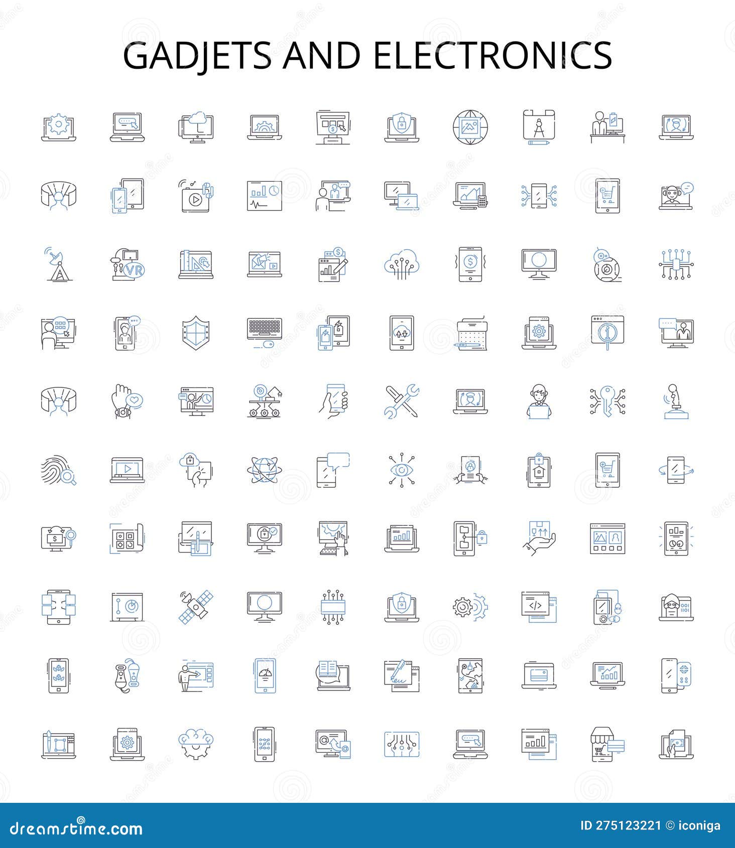 Gadjets and Electronics Outline Icons Collection. Gadgets, Electronics ...