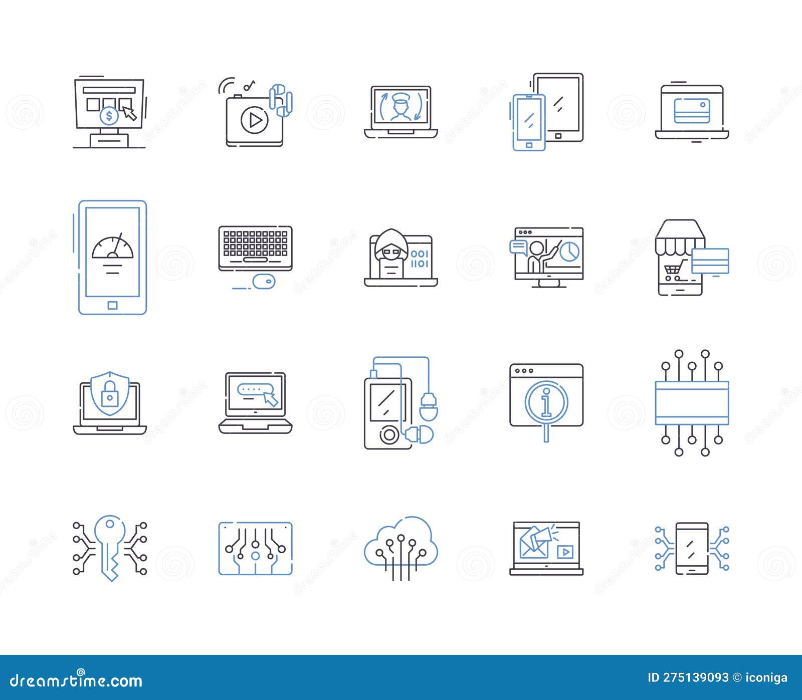 Gadjets and Electronics Outline Icons Collection. Gadgets, Electronics ...