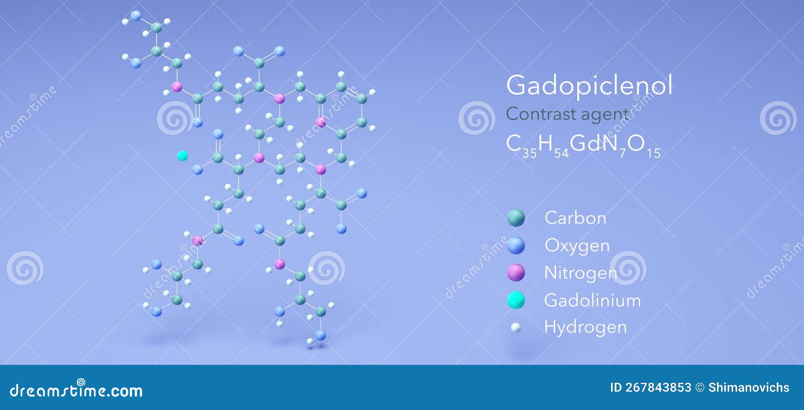 Gadopiclenol Molecule, Molecular Structures, C35h54gdn7o15 3d Model ...