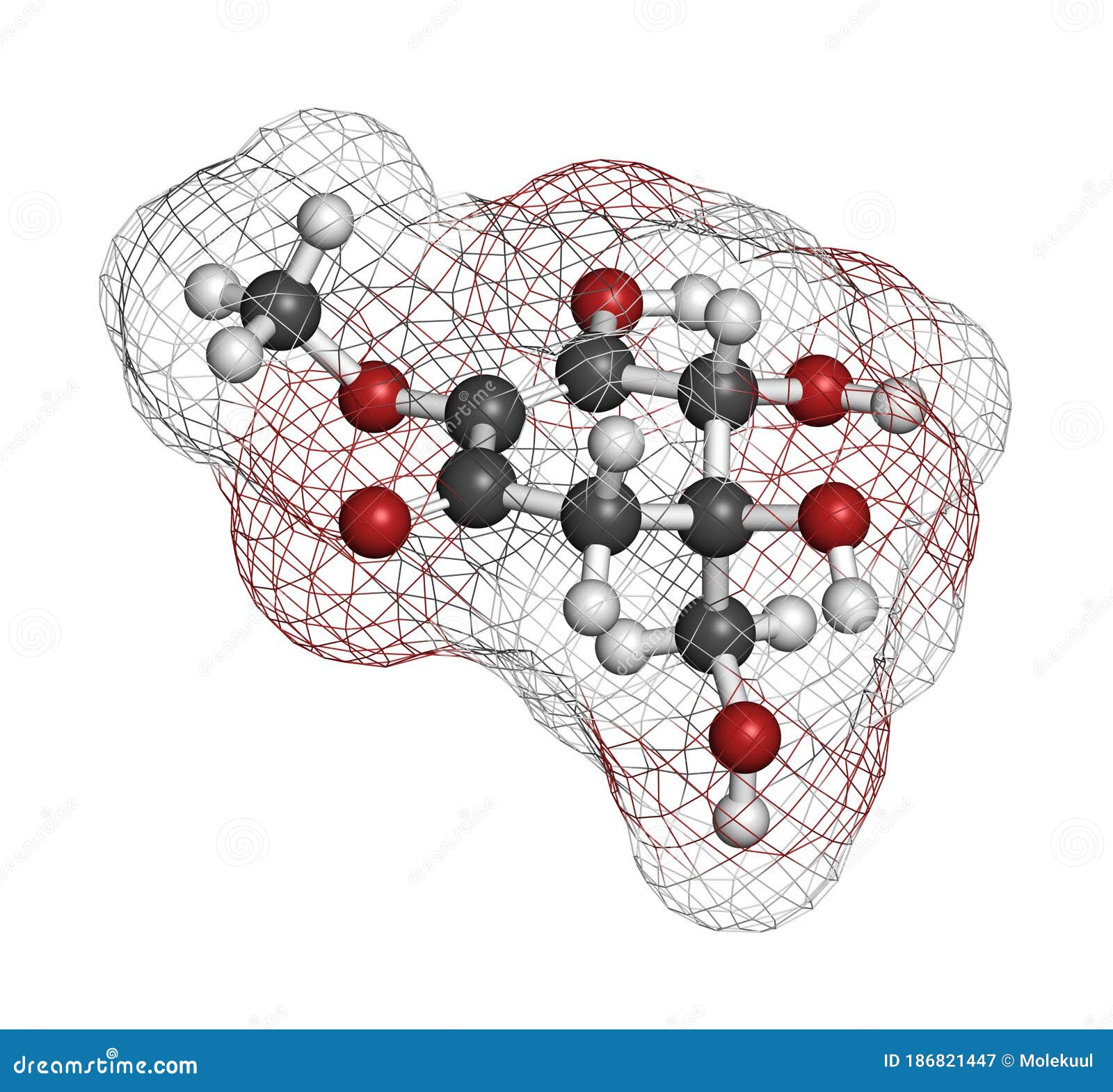 Gadusol Fish Sunscreen Molecule. 3D Rendering Stock Illustration ...
