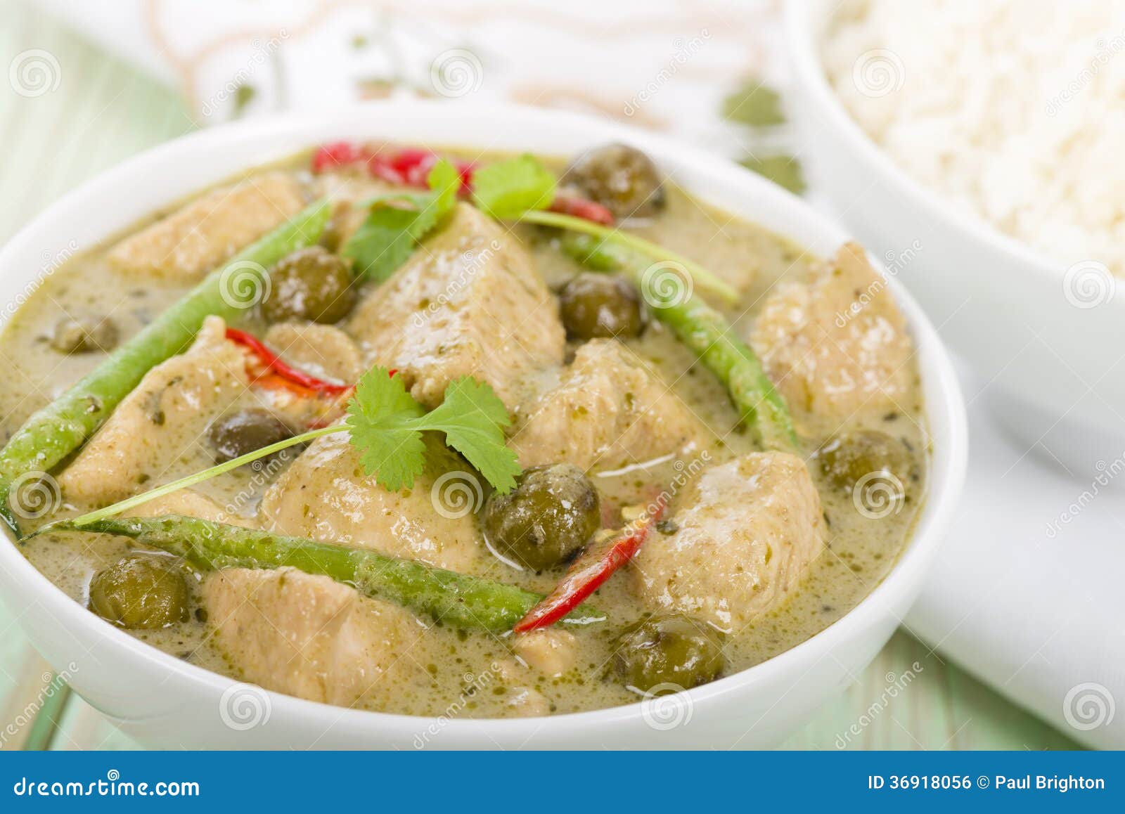 Gaeng Khiao Wan Gai photo stock. Image du sauce, chaud - 36918056