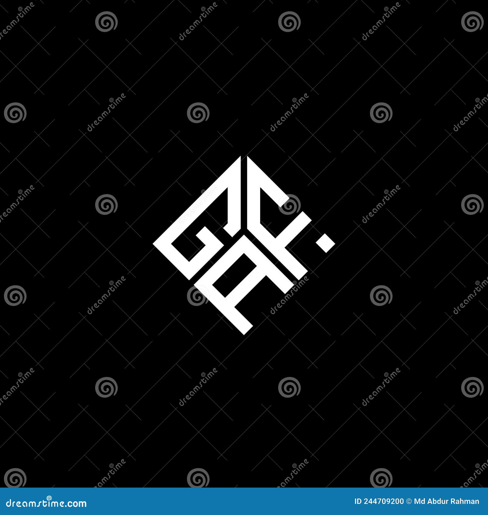 GAF Letter Logo Design on Black Background. GAF Creative Initials ...