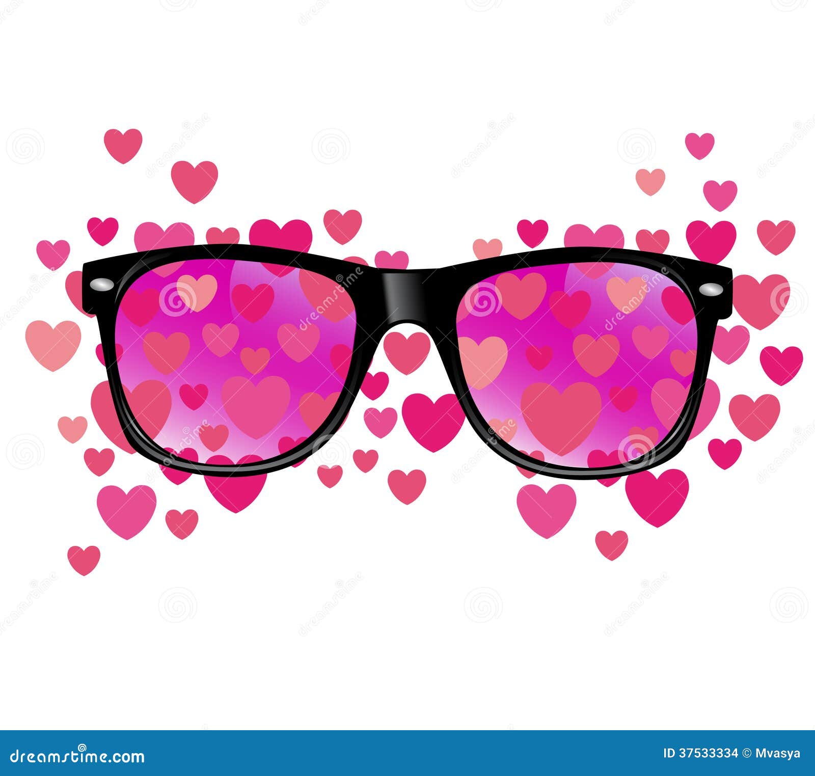 Gafas De Sol Y Ejemplo Del Extracto Del Vector De Los Corazones ...