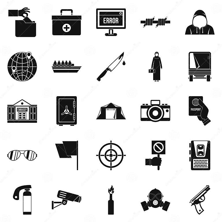 Gaffe Icons Set, Simple Style Stock Vector - Illustration of character ...