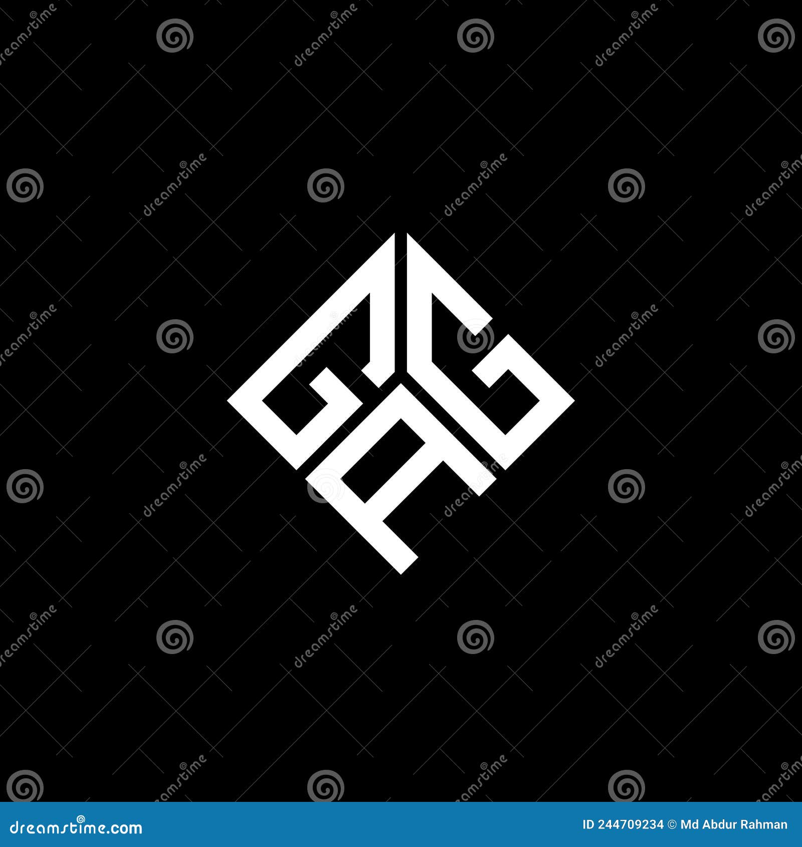 GAG Letter Logo Design on Black Background. GAG Creative Initials ...