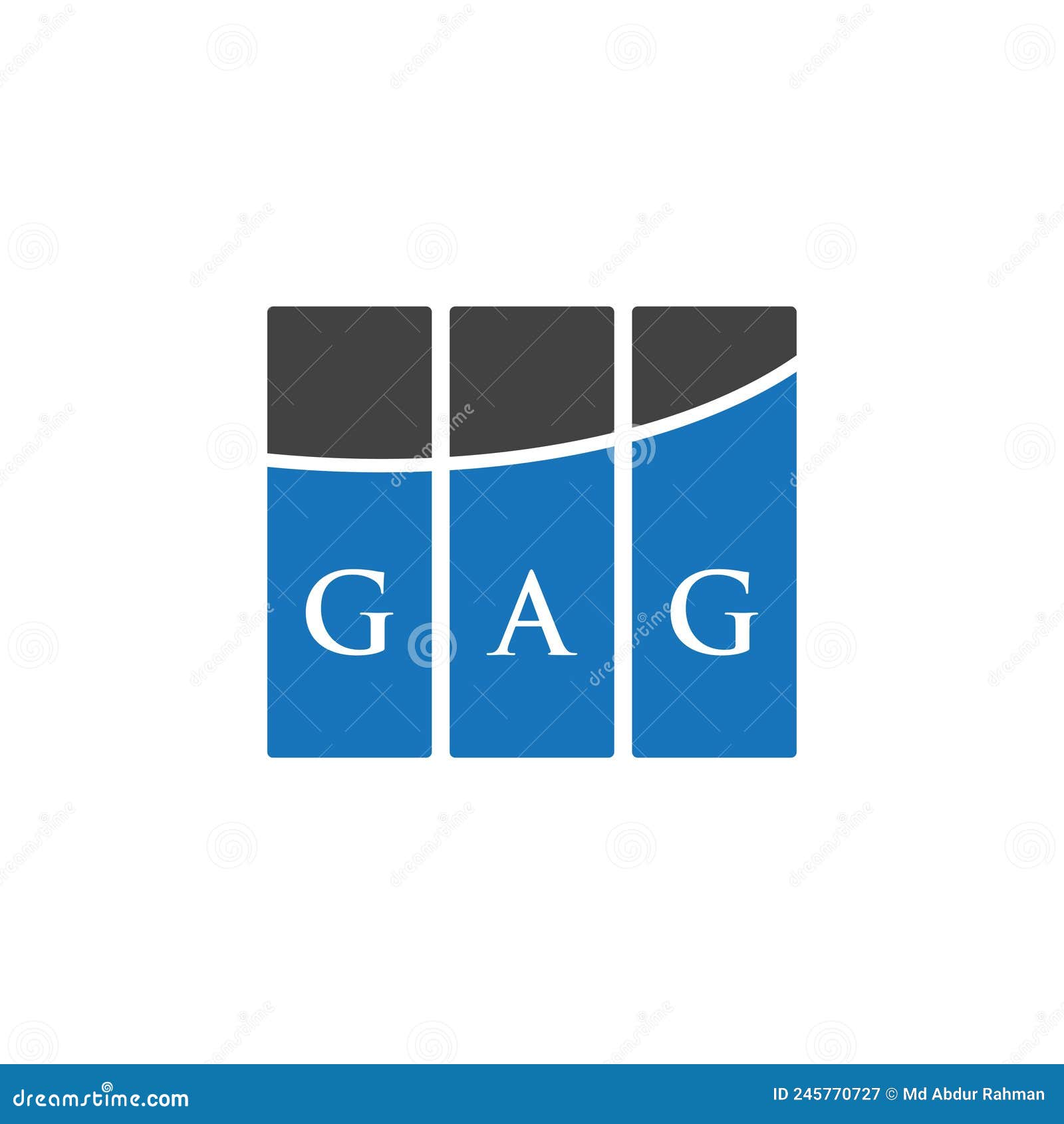 GAG Letter Logo Design on WHITE Background. GAG Creative Initials ...