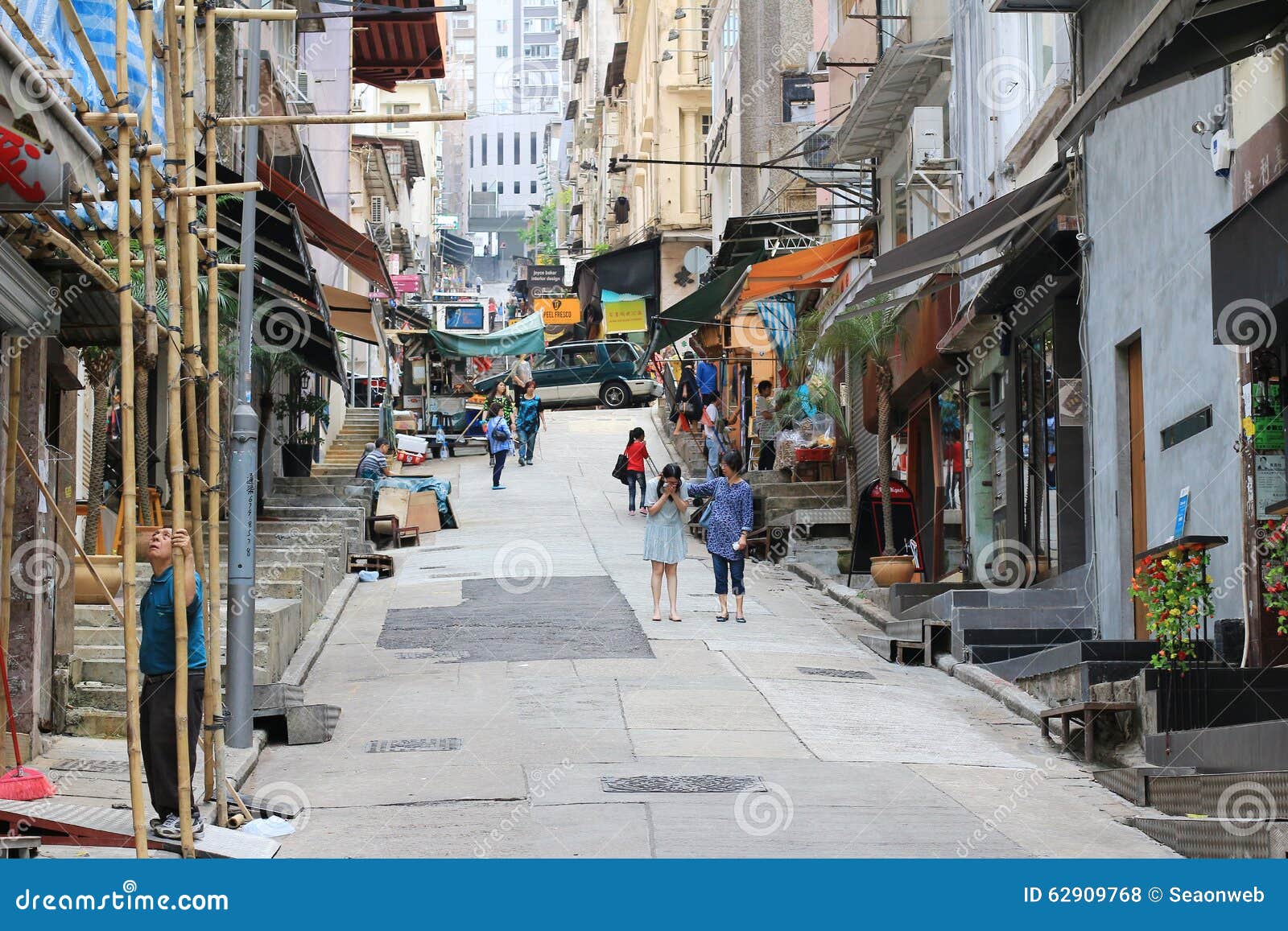 Gage Street, Central, Hong Kong Editorial Stock Photo - Image of street ...