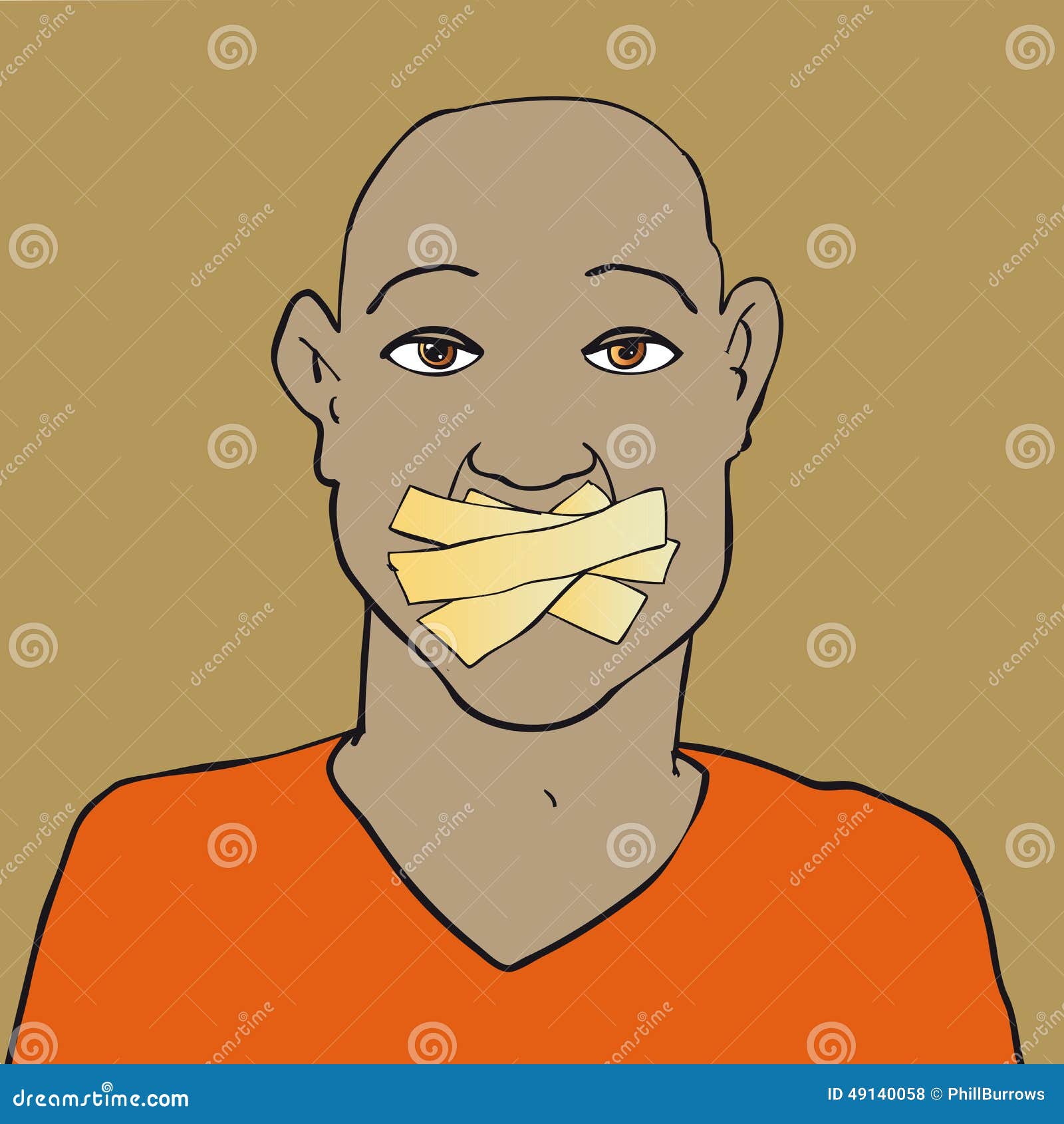 Man With Taped Mouth Cartoon Vector | CartoonDealer.com #73903197