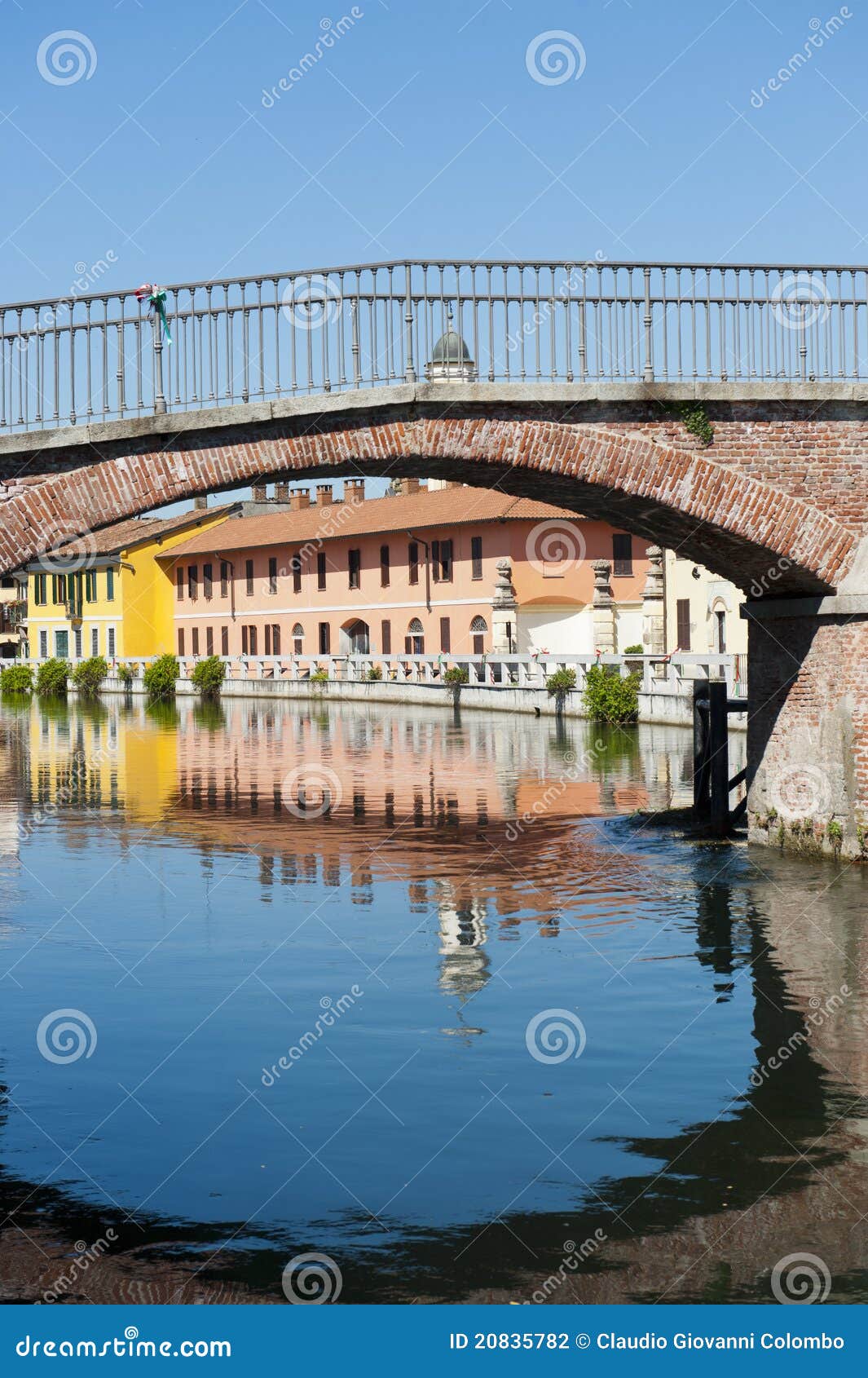 Gaggiano (Milan), bridge stock photo. Image of reflection - 20835782