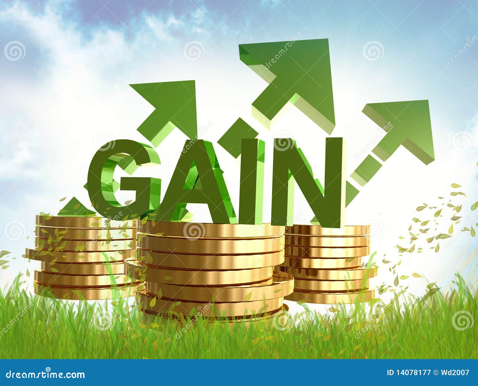 Gain Et Symbole Profitable De Pièces D'or Illustration Stock ...