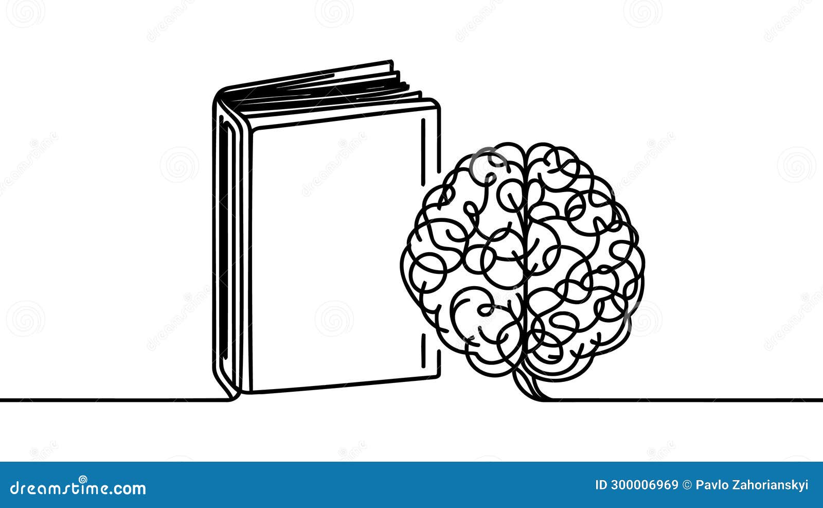 Gain Knowledge from Books - Continuous Line Drawing of Open Book Lying ...
