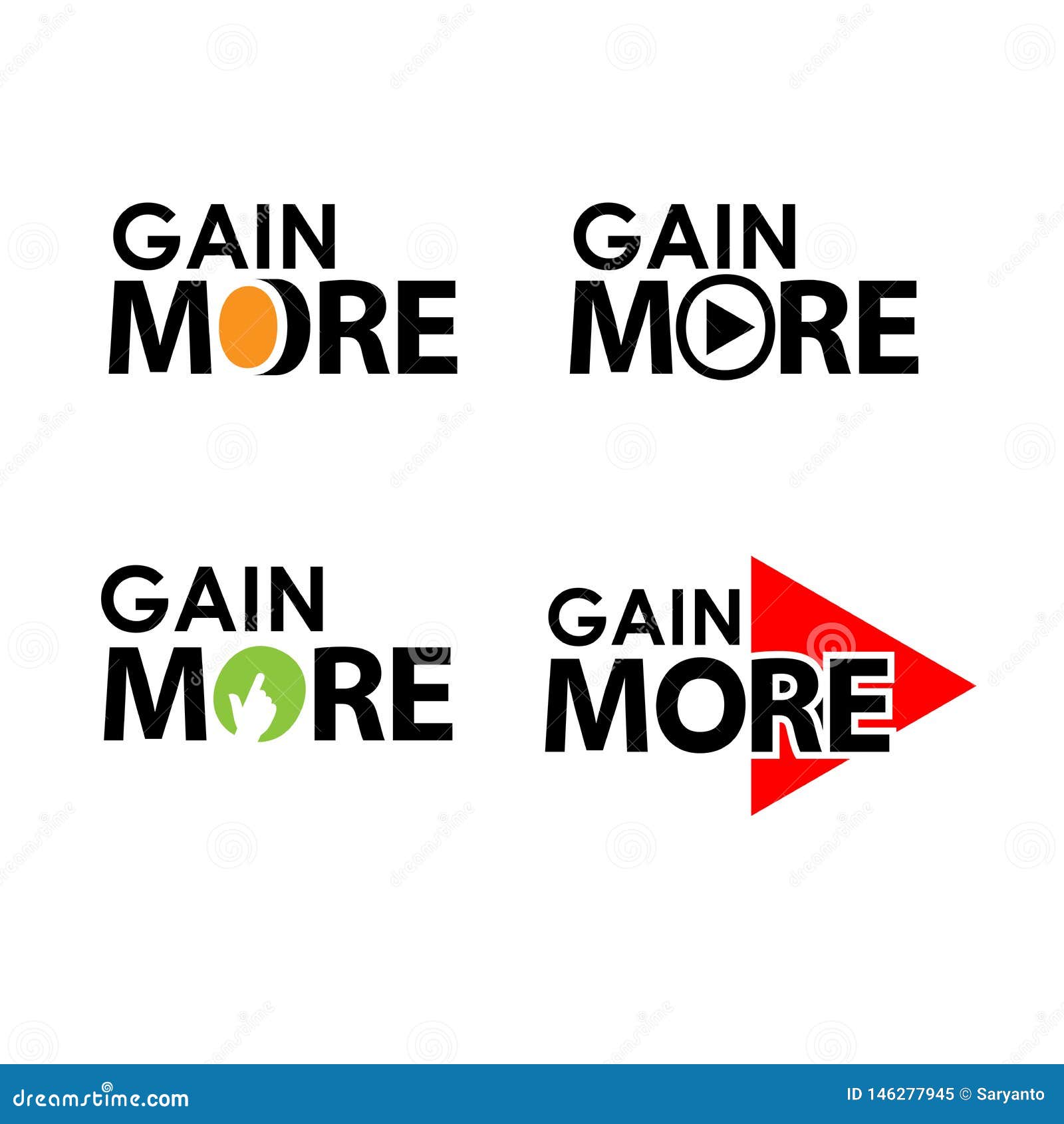 Gain More. Creative Lettering Vector Illustration. Illustration in ...
