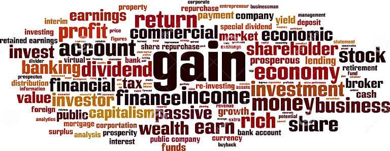 Gain word cloud stock vector. Illustration of interest - 174872078