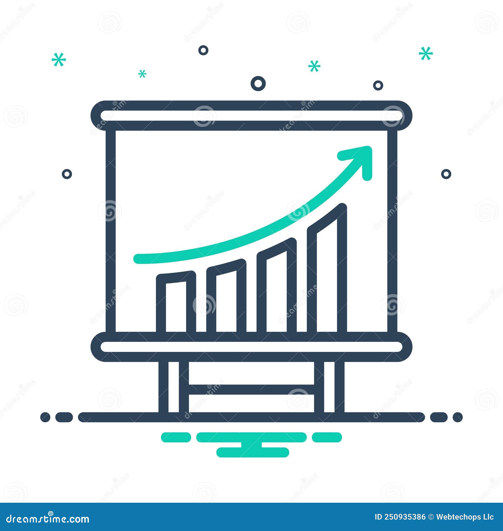 Mix Icon for Gained, Achievement and Chart Stock Vector - Illustration ...