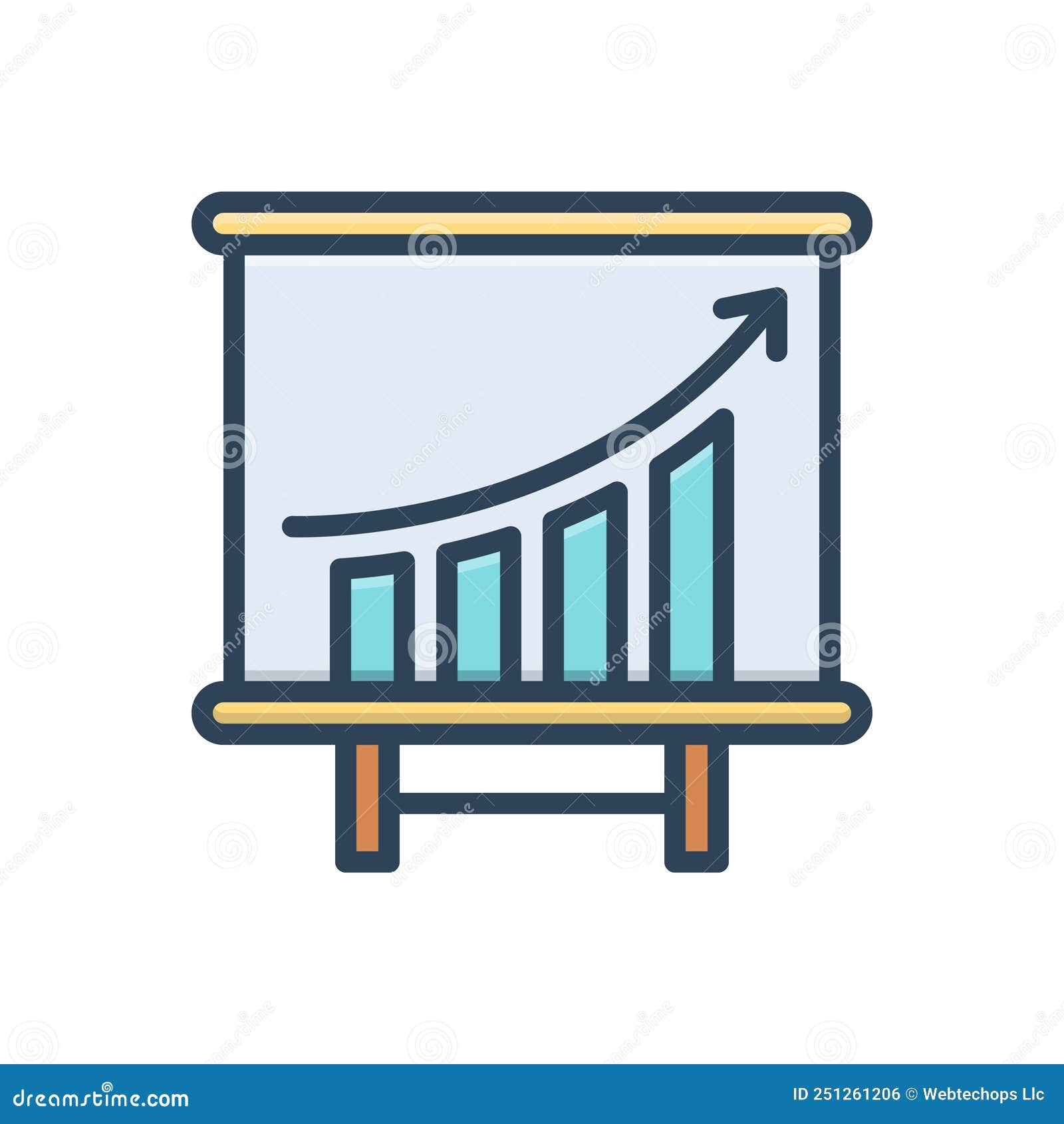 Color Illustration Icon for Gained, Achievement and Chart Stock ...