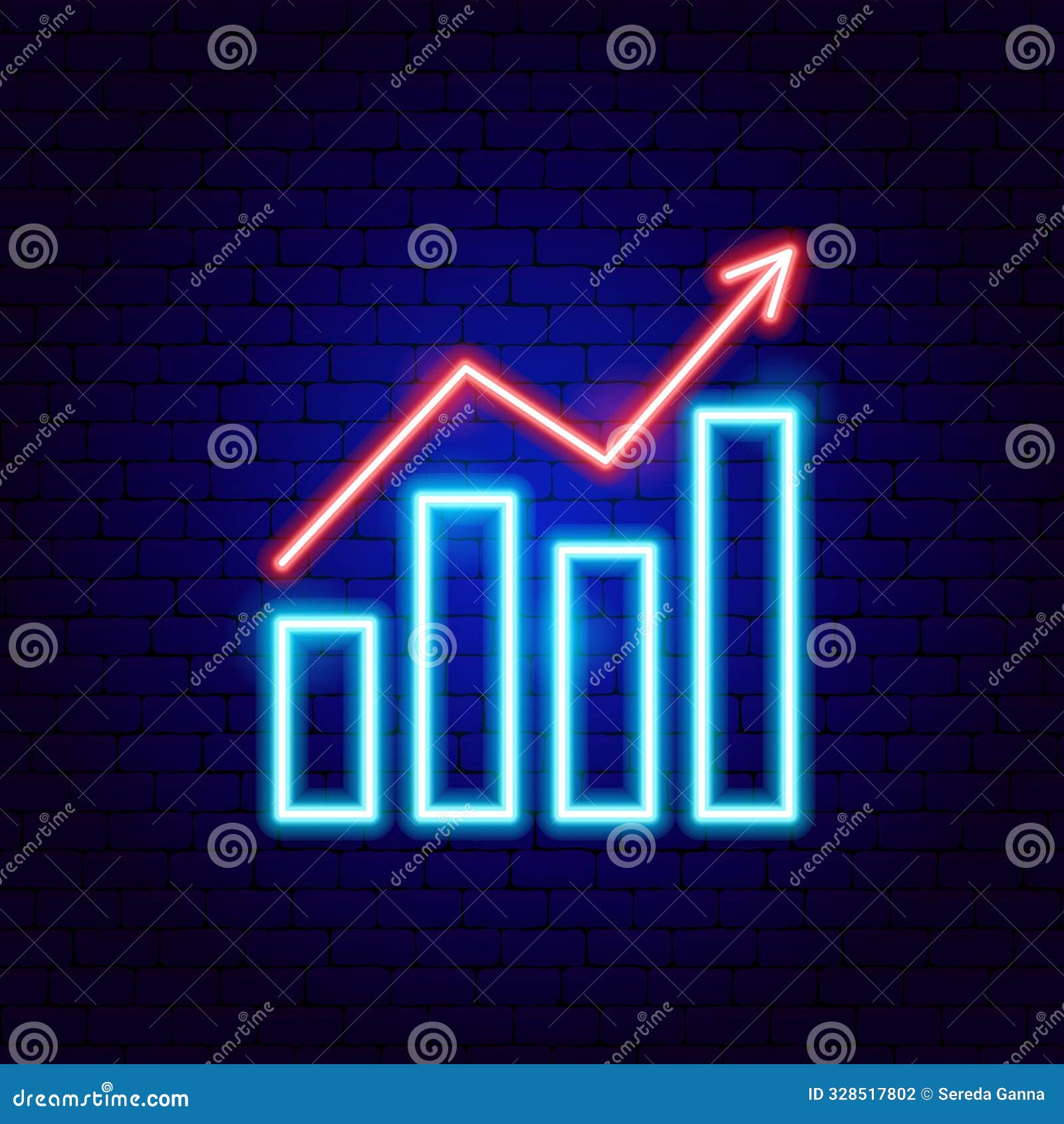 Gainers Growth Graph Neon Sign Stock Illustration - Illustration of ...