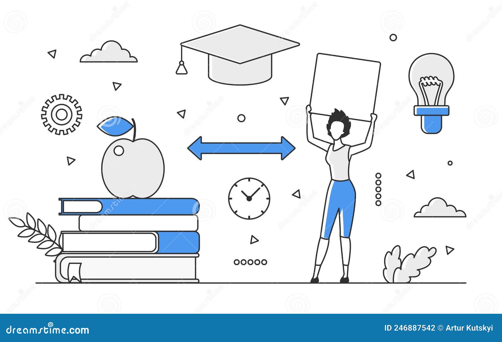 Gaining Knowledge in Educational Process Stock Vector - Illustration of ...