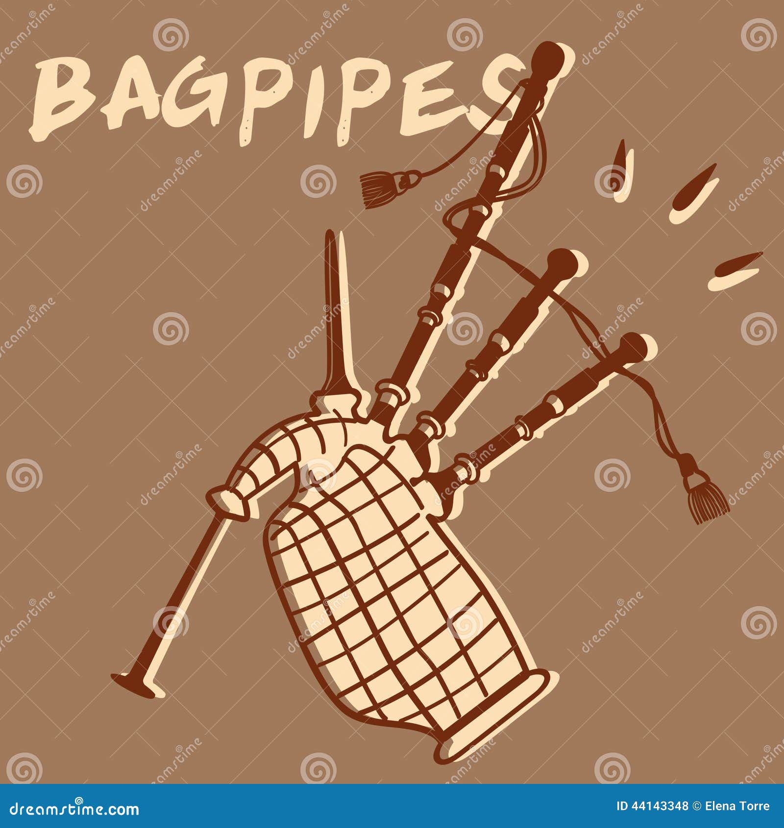 Gaitas ilustración del vector. Ilustración de venda, fondo - 44143348