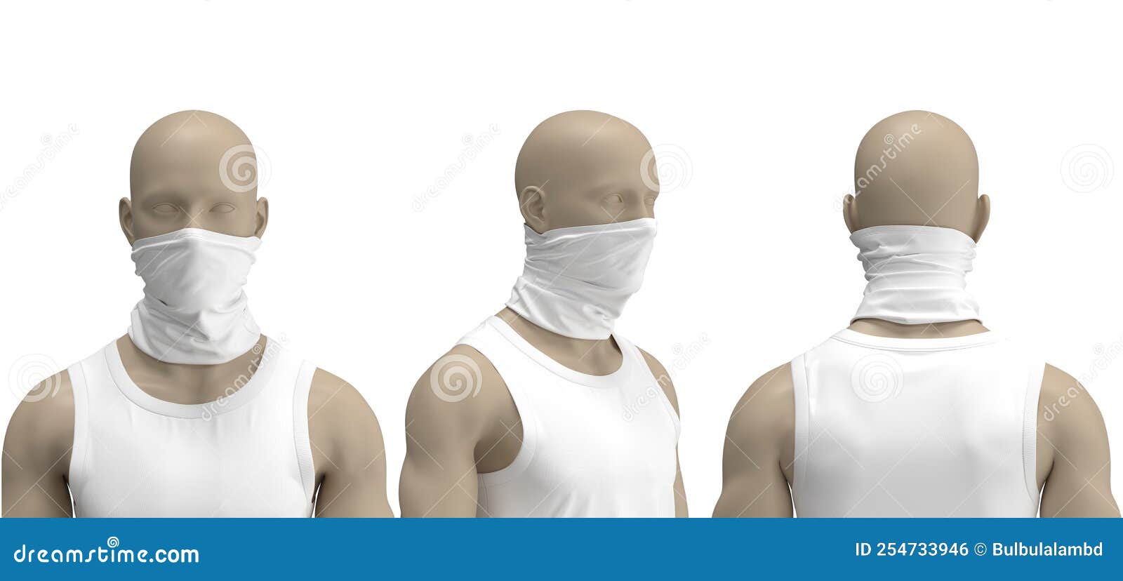 Gaiter Mockup Buff Mockup Blank Black Neck Stock Illustration ...