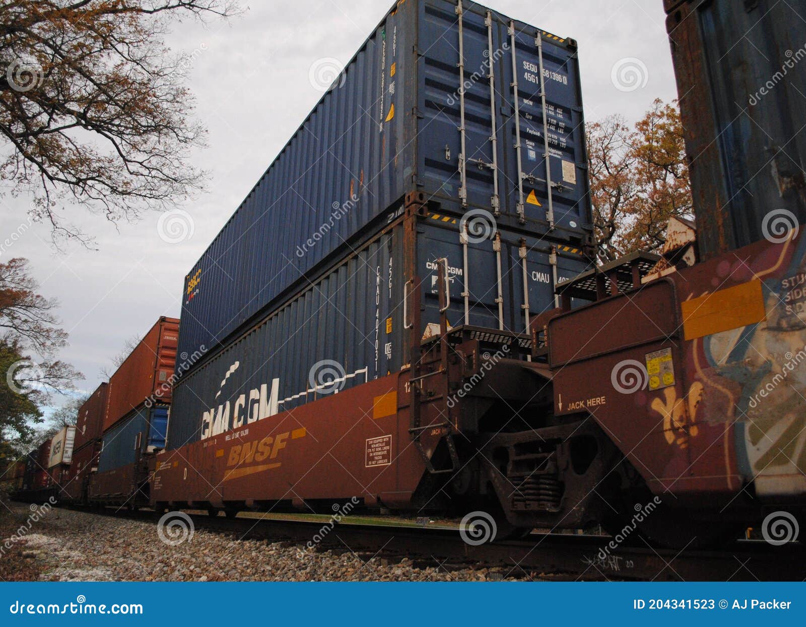 Csx Double Stack Intermodal Editorial Stock Photo - Image of station ...