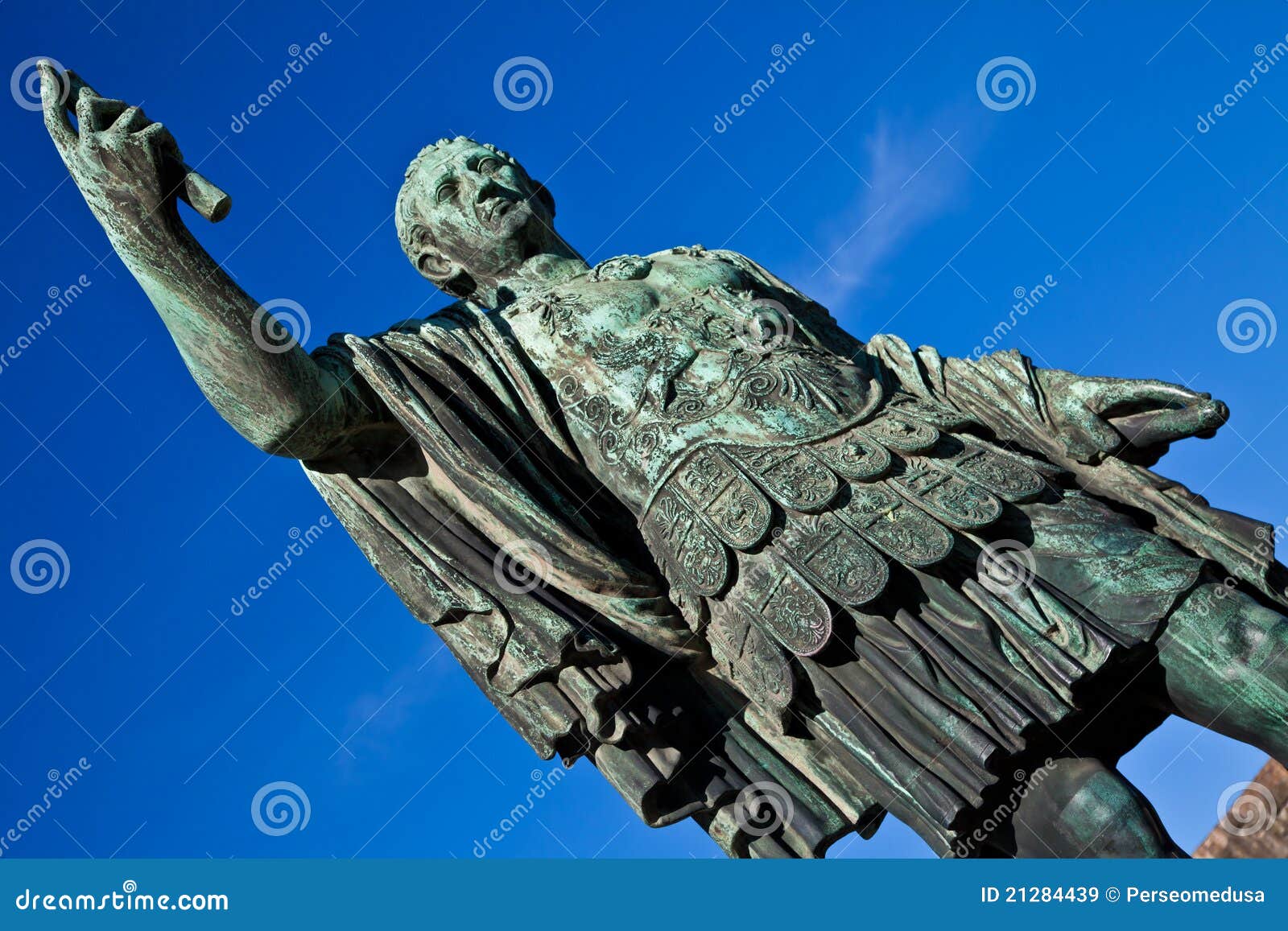 Gaius Julius Caesar Statue At Porta Palatina Gate. Piazza Cesare ...