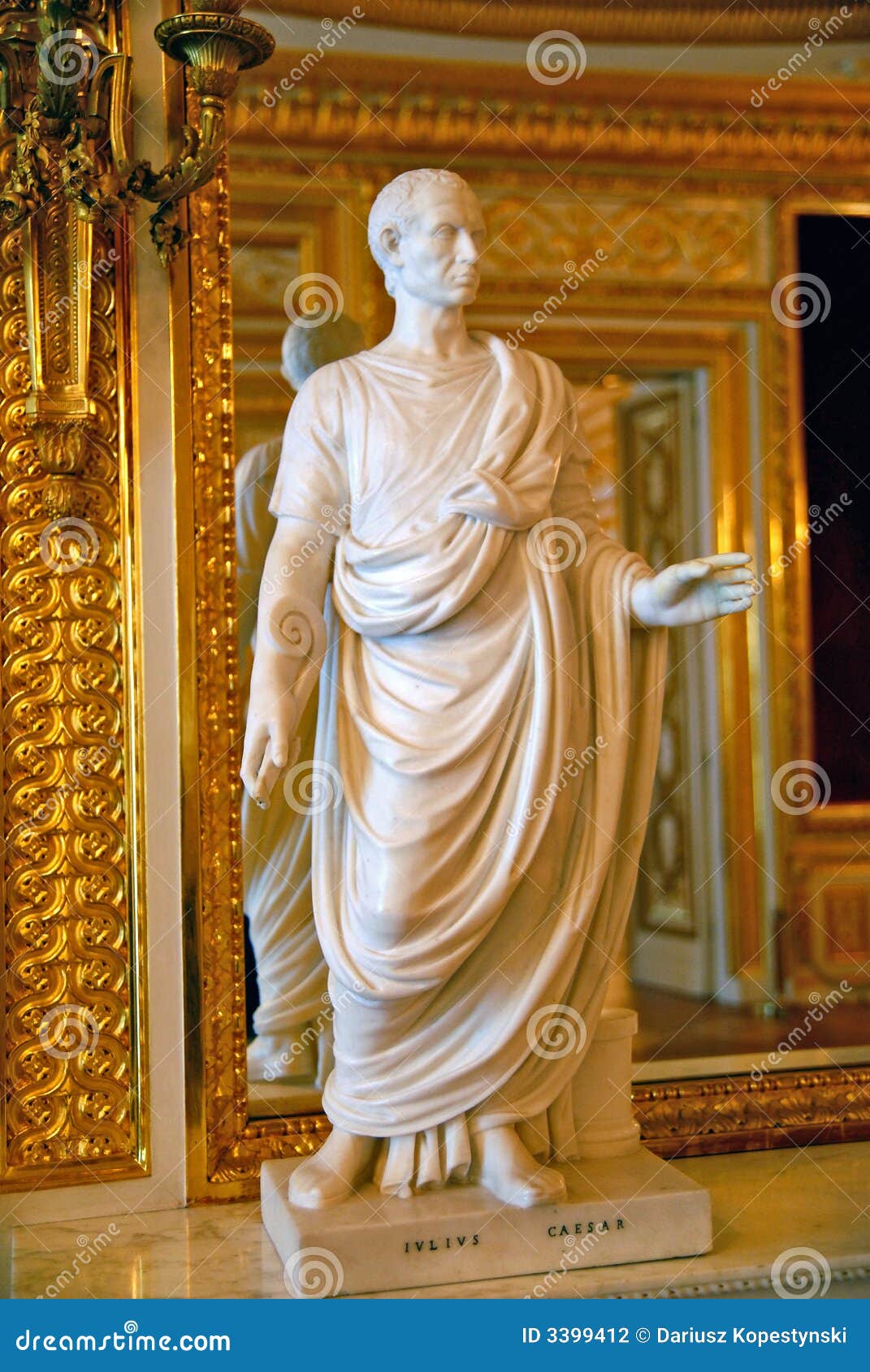 Gaius Julius Caesar Statue At Porta Palatina Gate. Piazza Cesare ...