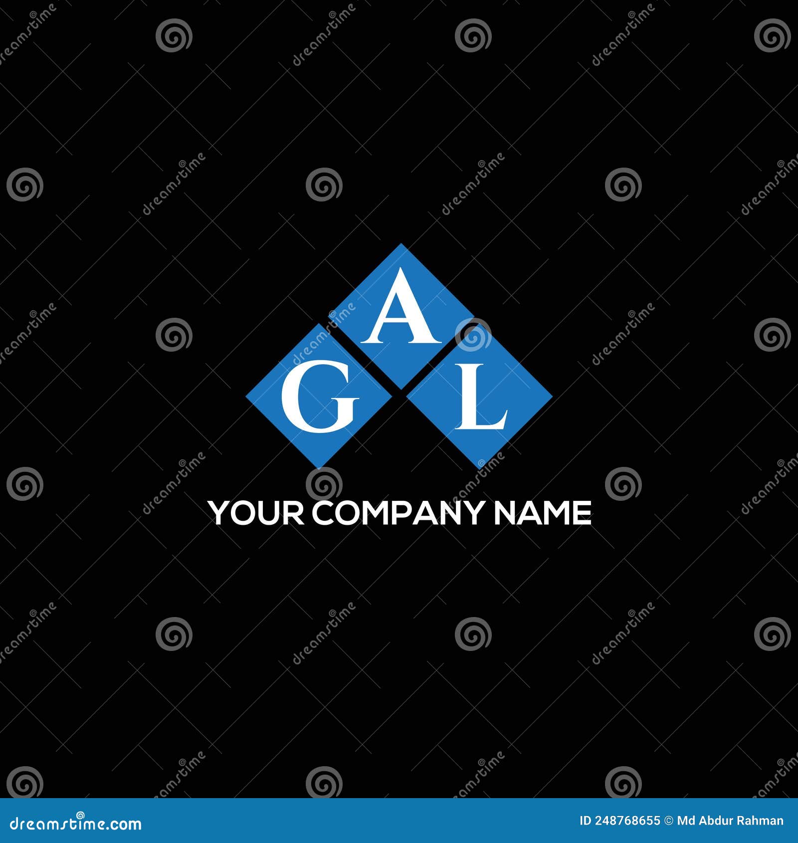 GAL Letter Logo Design on BLACK Background. GAL Creative Initials ...