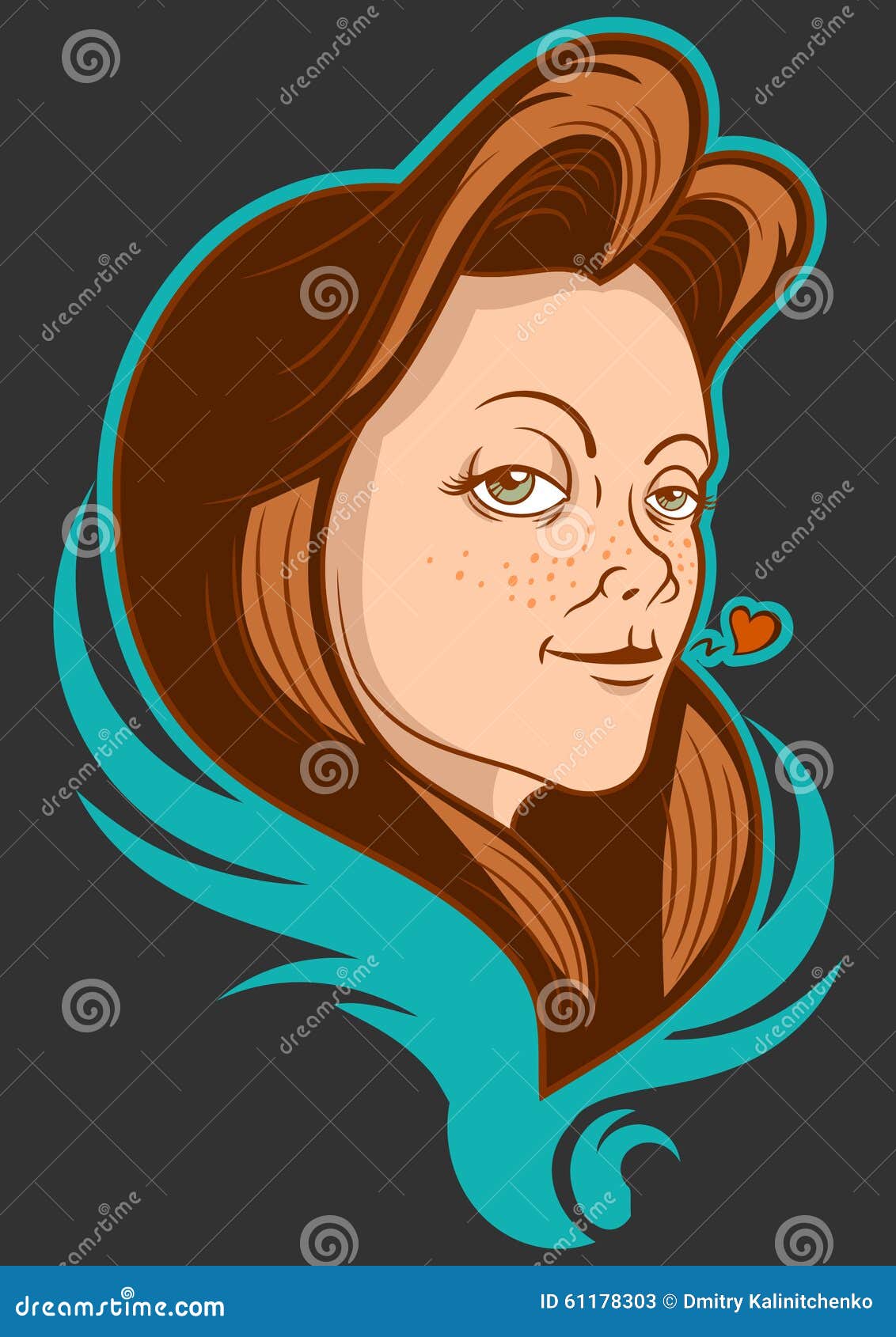 Gal stock vector. Illustration of woman, portrait, hair - 61178303