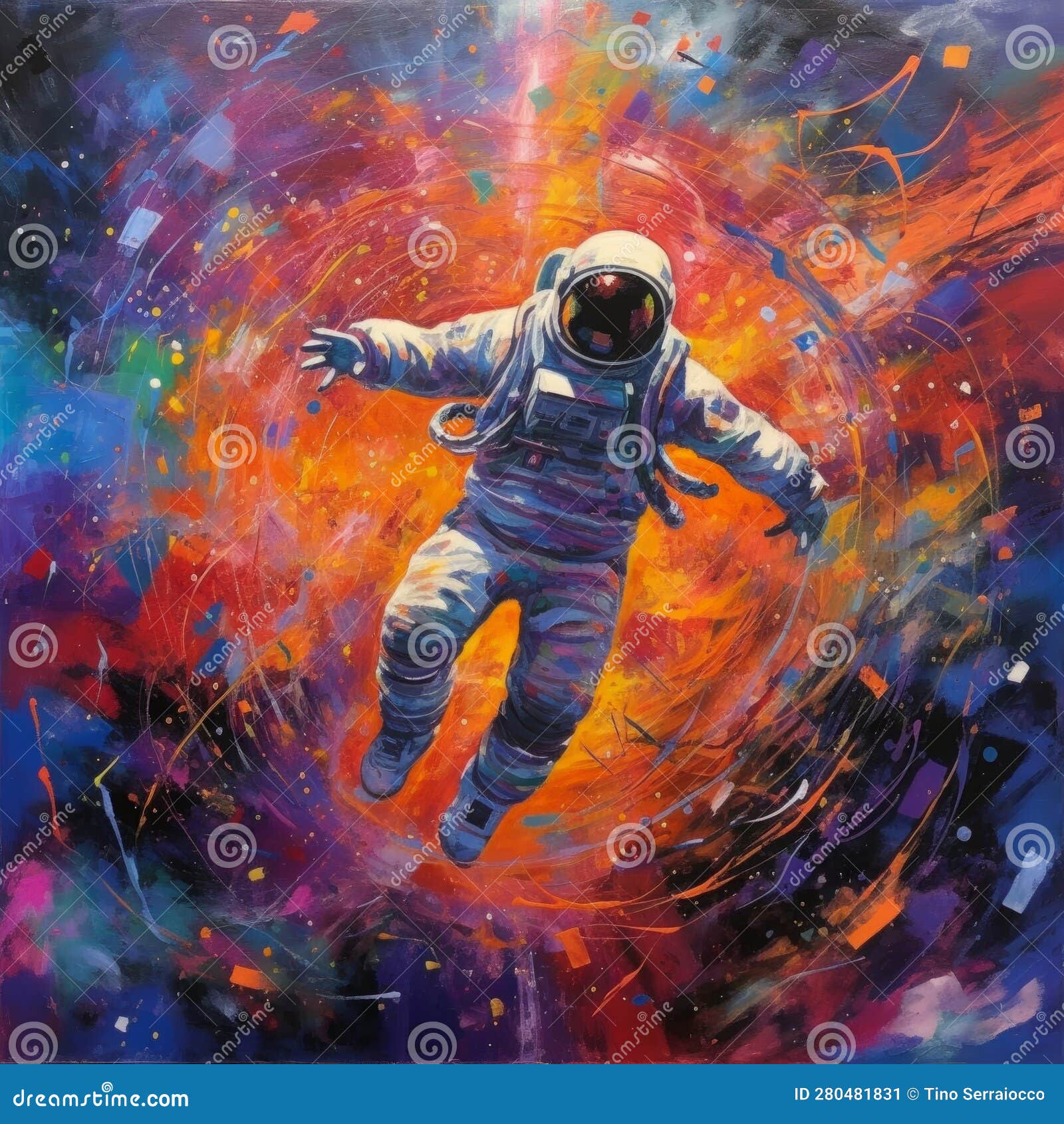 Galactic Art Dancing Astronaut in Space Universe,generated with AI ...