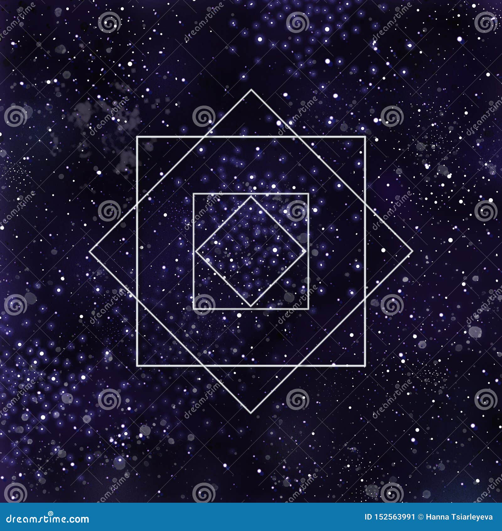 Galactic Background With Stars, Constellations And Nebulas. Vector ...