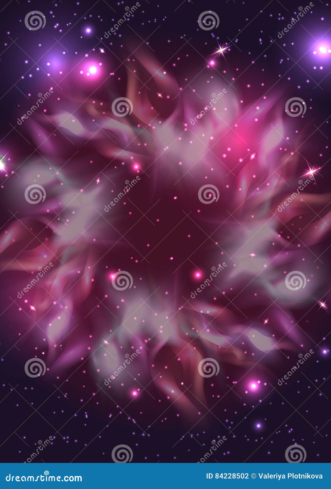 Galactic Background With Stars, Constellations And Nebulas. Vector ...