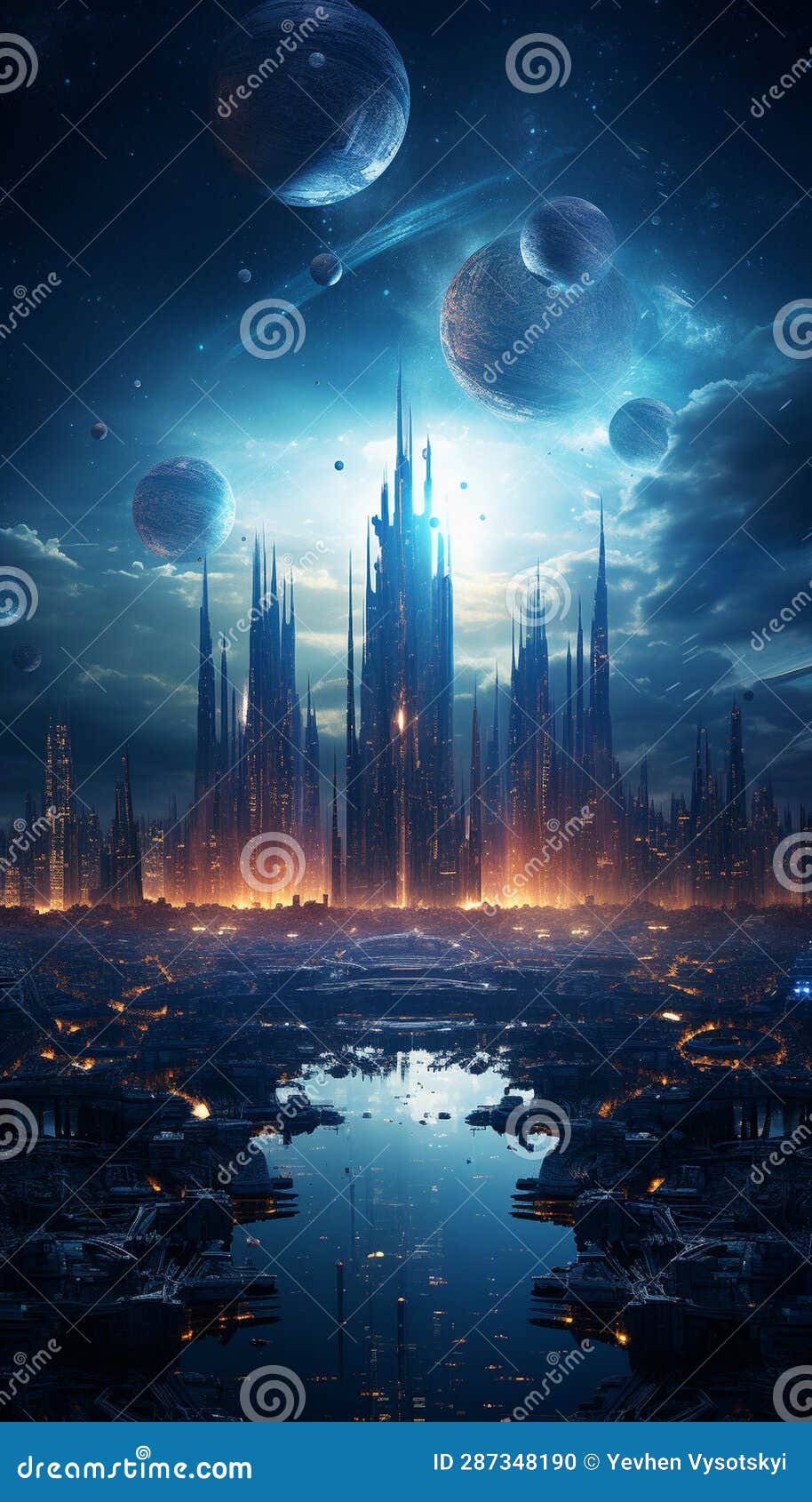 Galactic City a Huge City Located in Orbit Around the _012 Stock ...