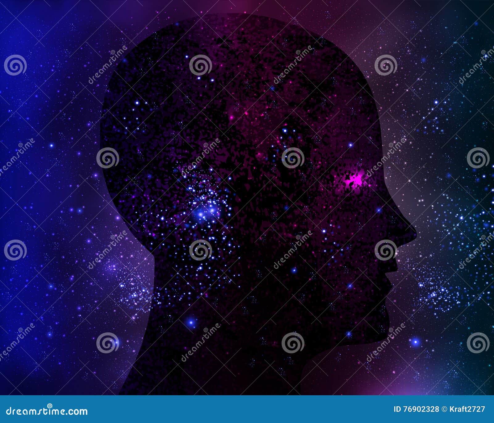 Galactic cosmic mind stock vector. Illustration of bright - 76902328