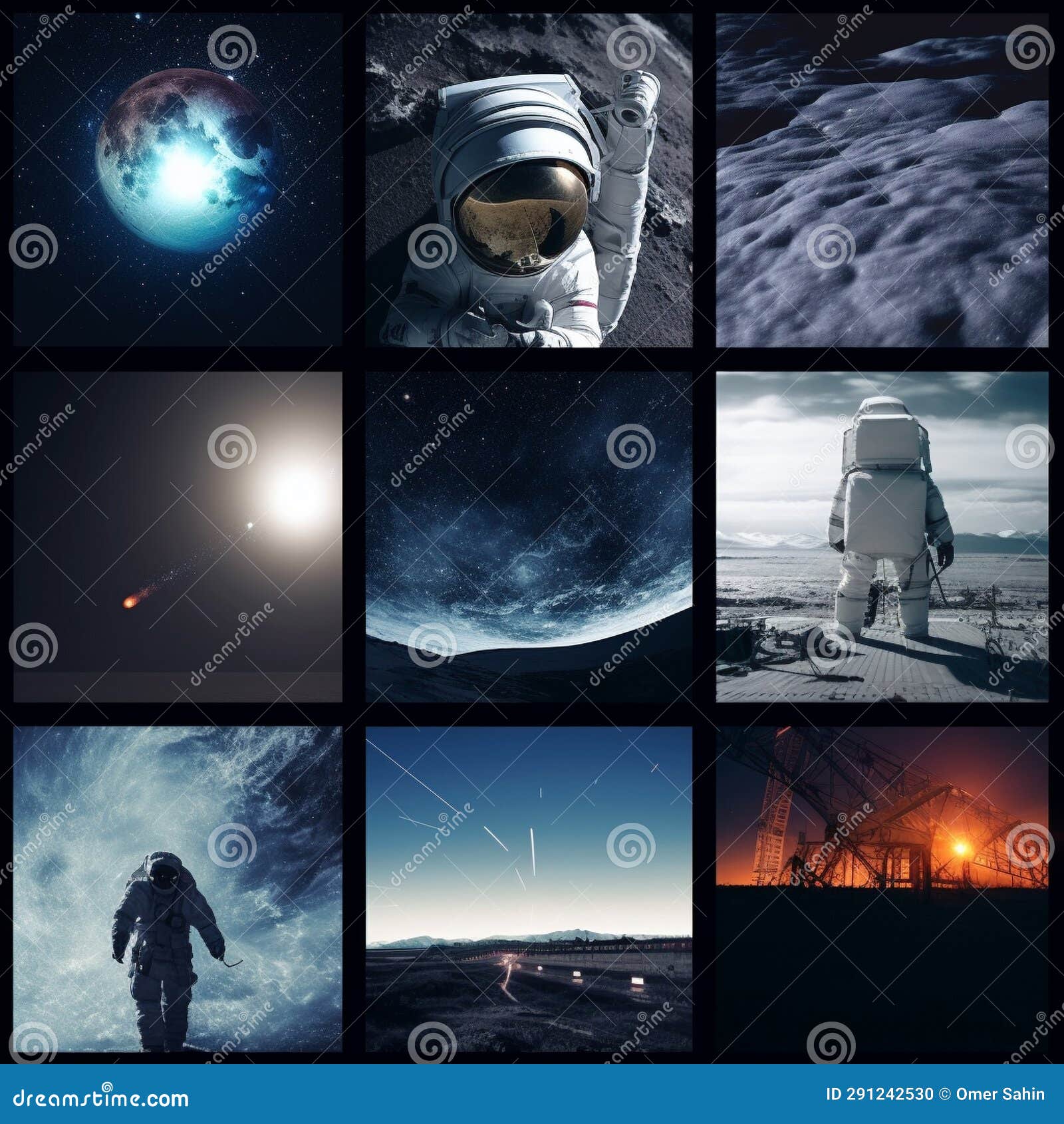 Galactic Dreams: Space Exploration Moodboard Stock Illustration ...