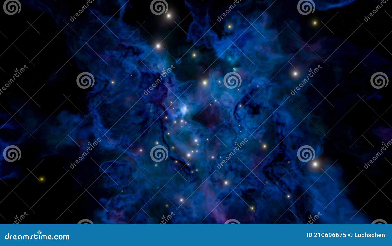 The Galactic Dust Nebula and the Birth of Stars in the Galaxy 3d Render ...