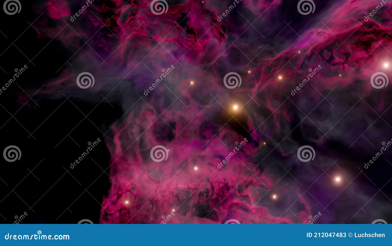 The Galactic Dust Nebula and the Birth of Stars in the Galaxy 3d Render ...