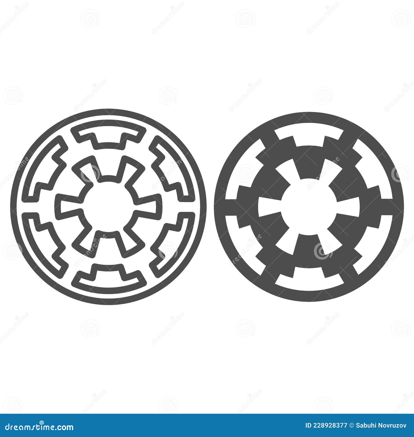 Galactic Empire Emblem Line and Solid Icon, Star Wars Concept, Imperium ...