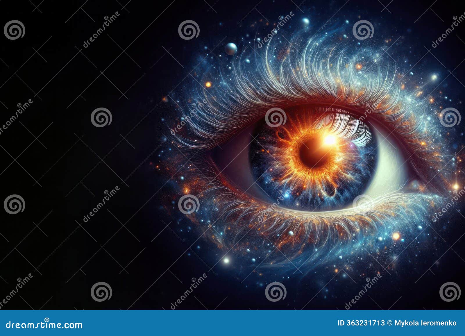 Galactic Eye in the Universe. Space for Text. Stock Image - Image of ...