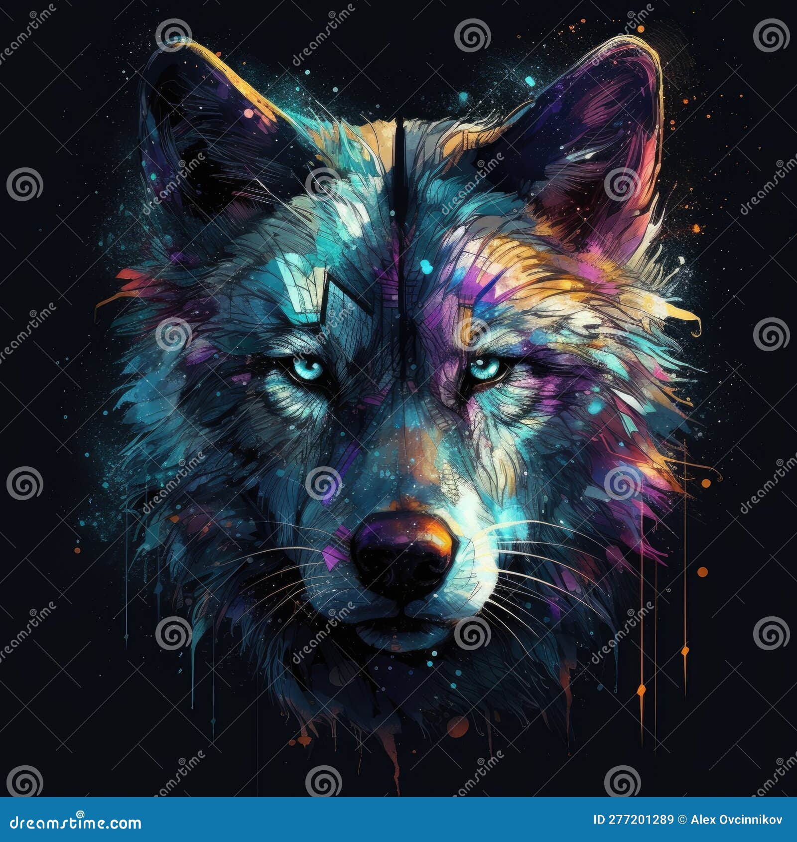 Galactic Glass Face Illustration on Black Background for Creative ...