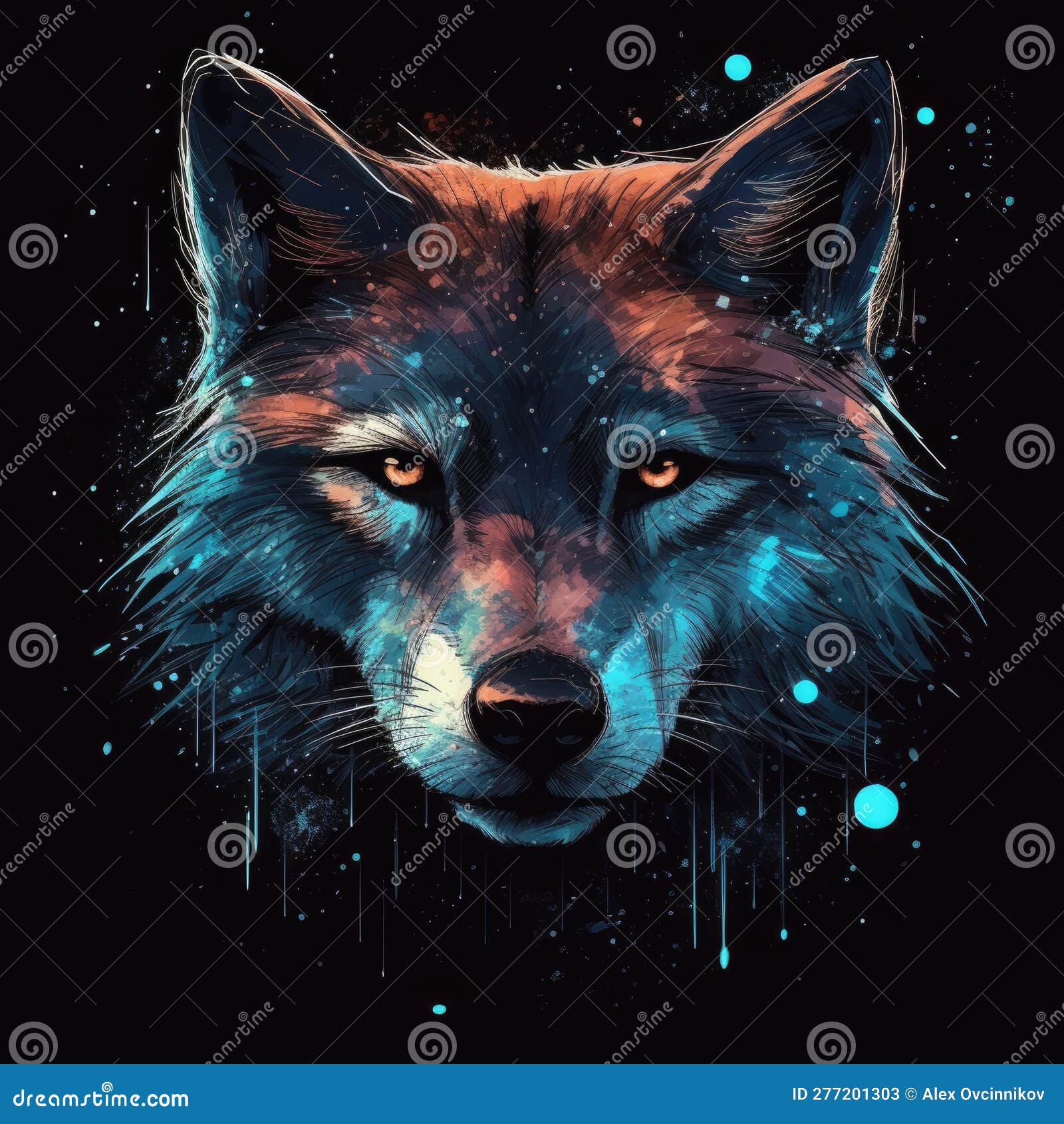 Galactic Glass Face Illustration on Black Background for Creative ...